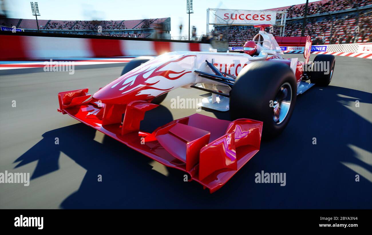 Race car. Very fast driving. 3d rendering Stock Photo - Alamy