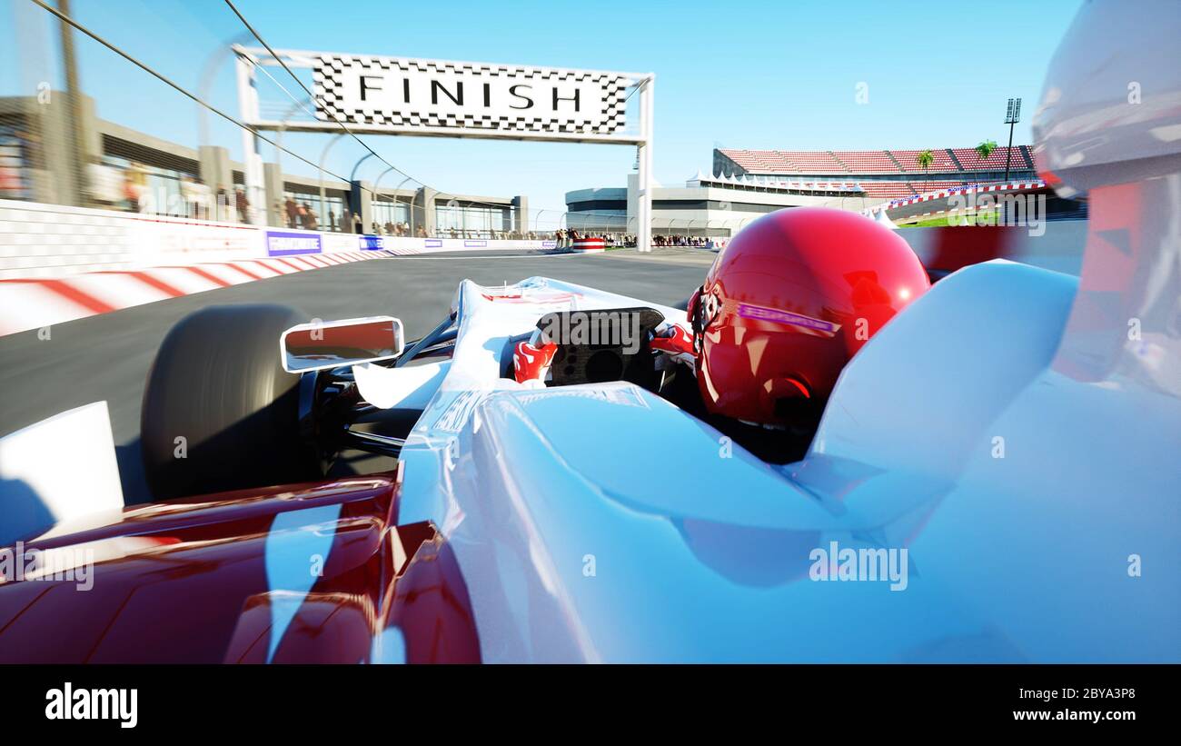 Race car. Very fast driving. 3d rendering Stock Photo - Alamy