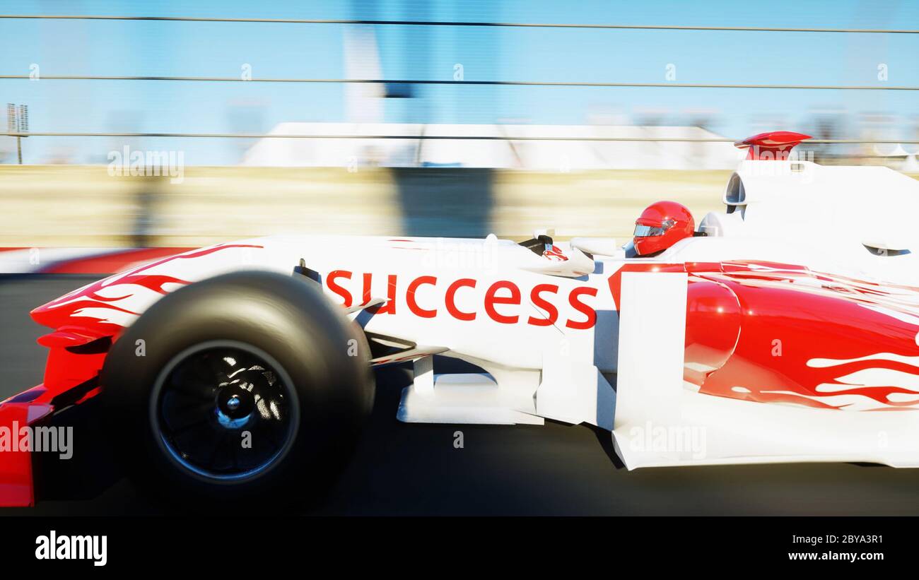 Race car. Very fast driving. 3d rendering Stock Photo - Alamy