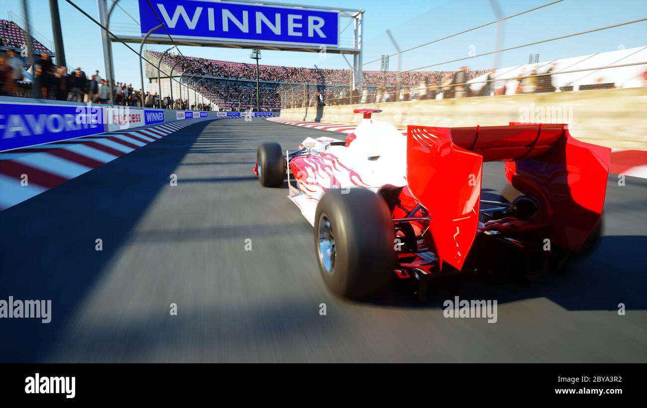 Race car. Very fast driving. 3d rendering Stock Photo - Alamy