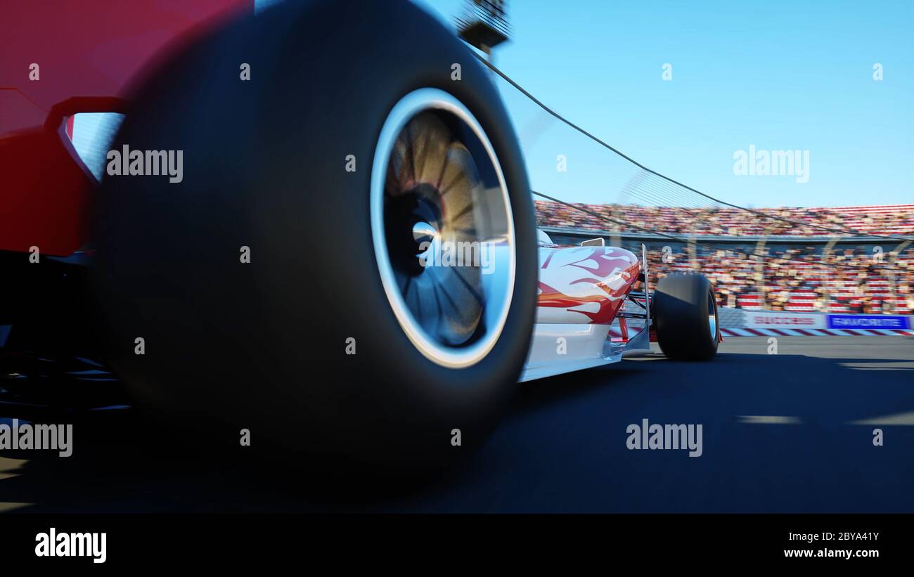 Race car. Very fast driving. 3d rendering Stock Photo - Alamy