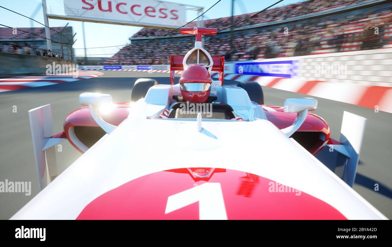 Race car. Very fast driving. 3d rendering Stock Photo - Alamy