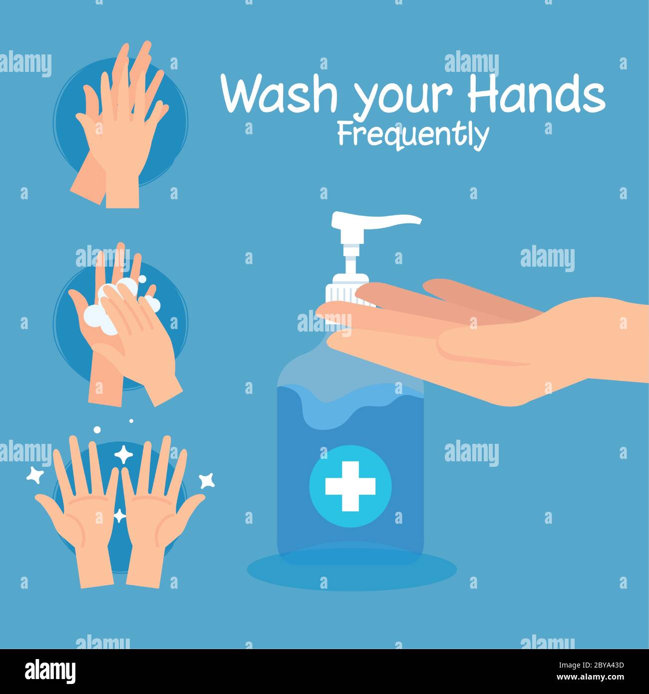 steps washing hands frequently, pandemic of coronavirus, self protect ...