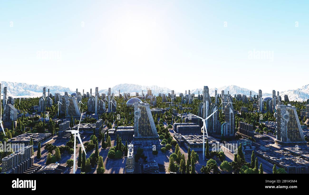 Sci fi alien city green hi-res stock photography and images - Alamy