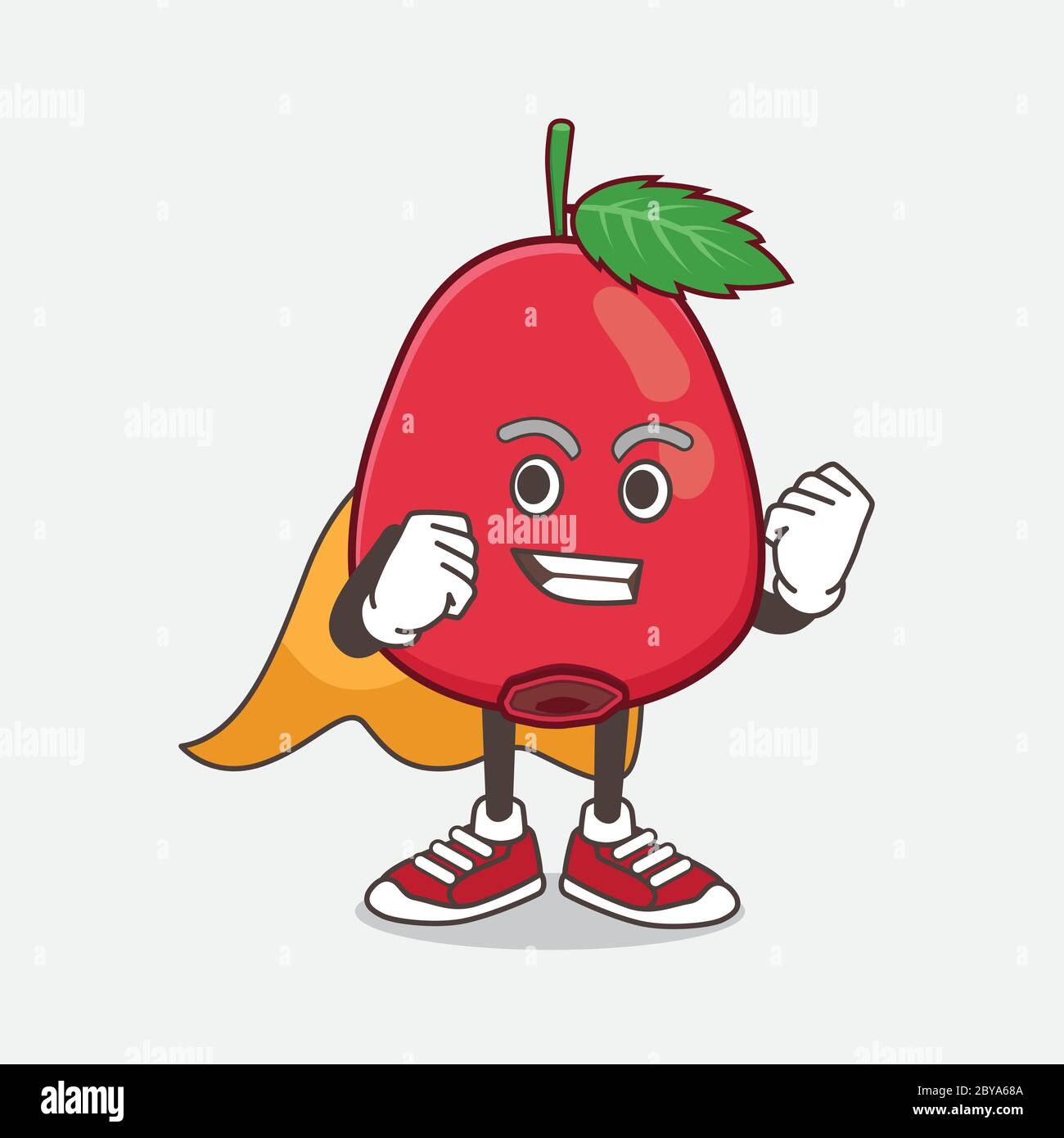 An illustration of Rose Hip Fruit cartoon mascot character dressed as a ...
