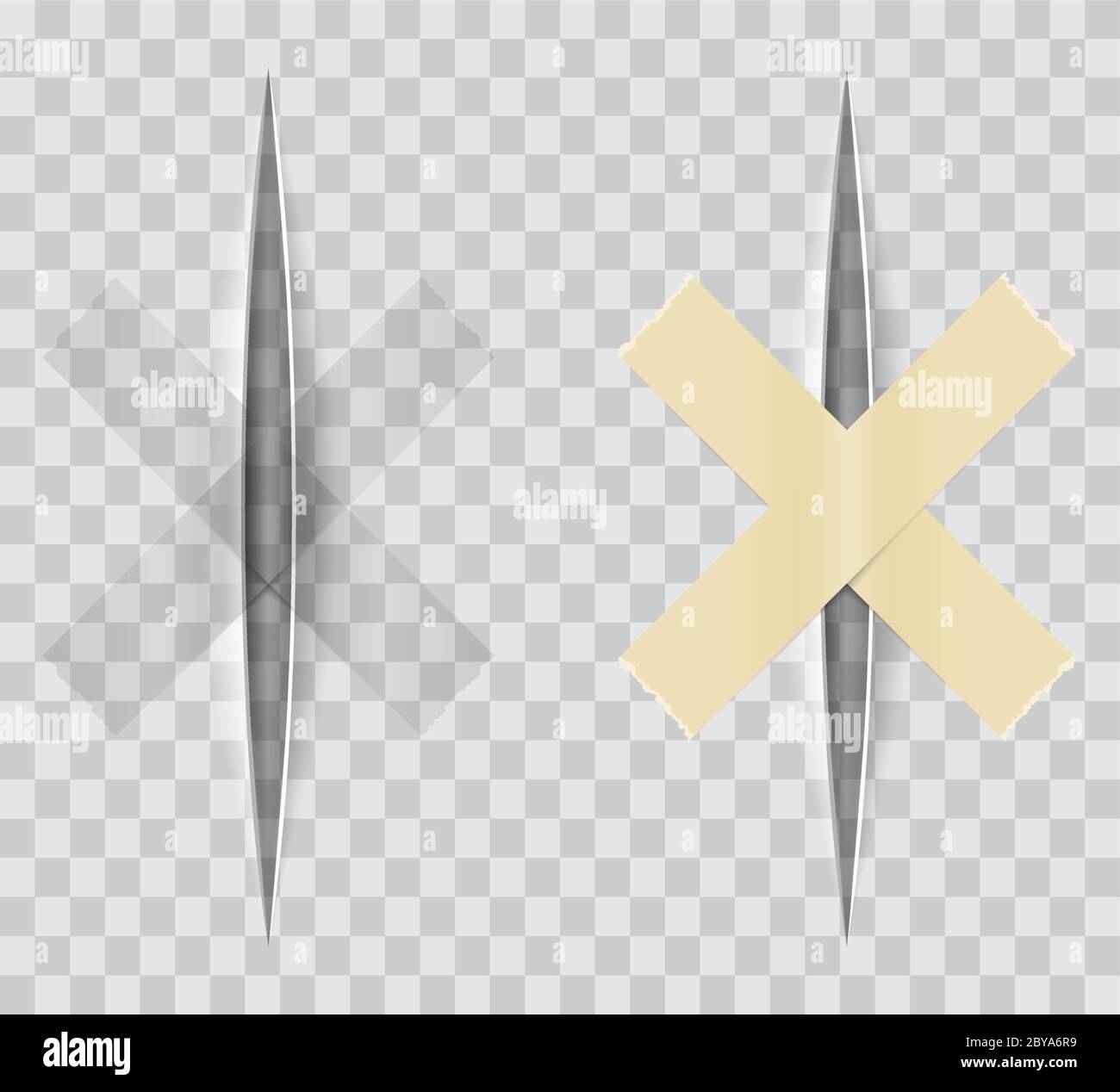 realistic paper cuts with a knife with a transparent background for ...