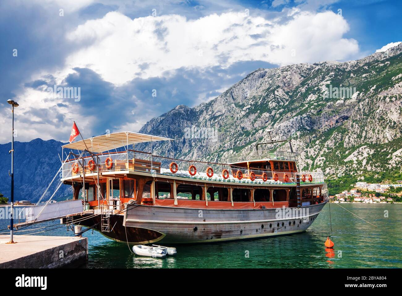 Pleasure craft in a retro style in the sea Stock Photo - Alamy