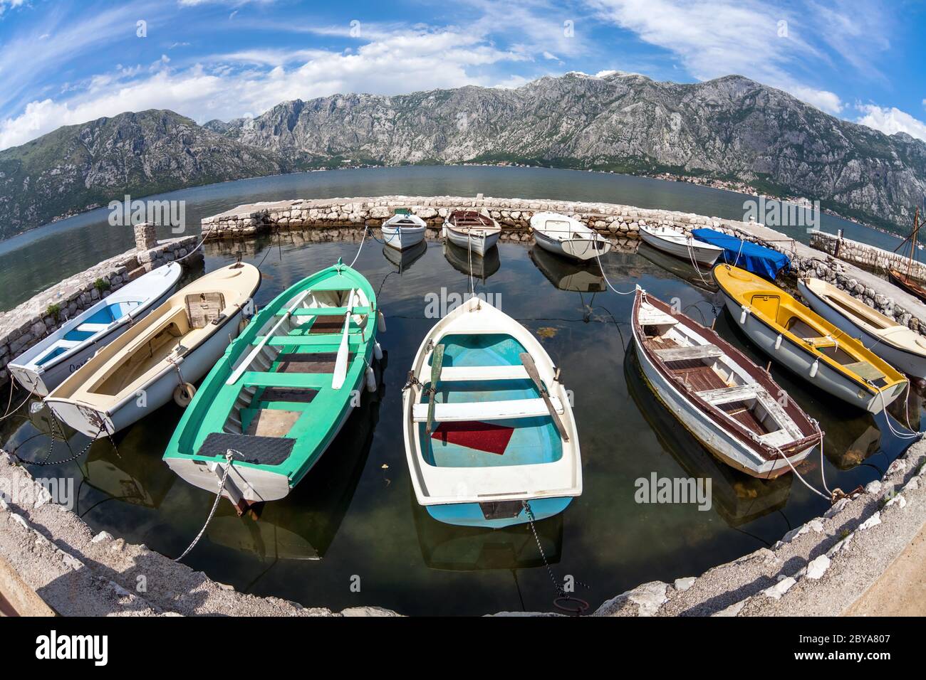 A small bay with boats Stock Photo - Alamy