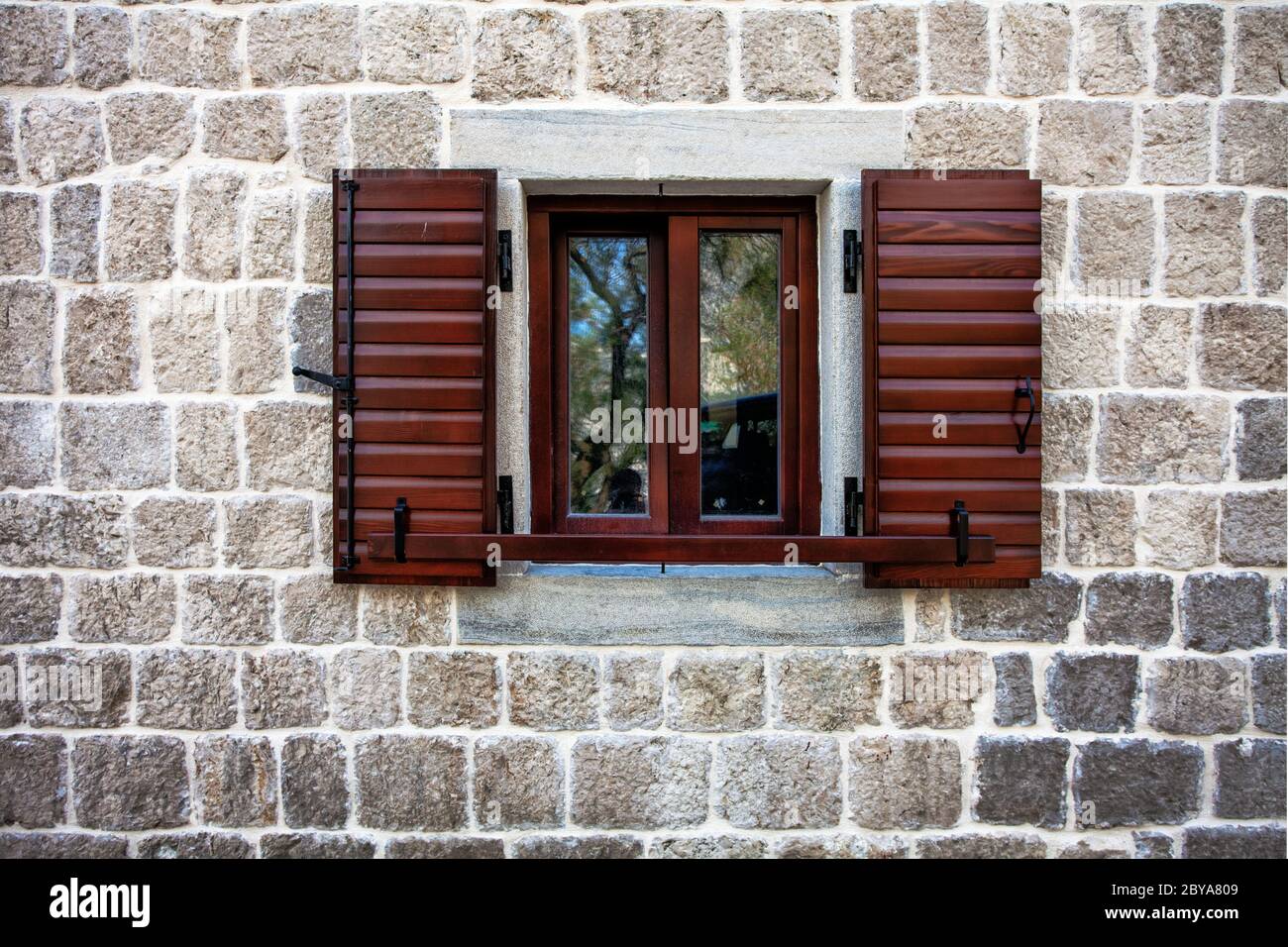 stone wall with window Stock Photo - Alamy
