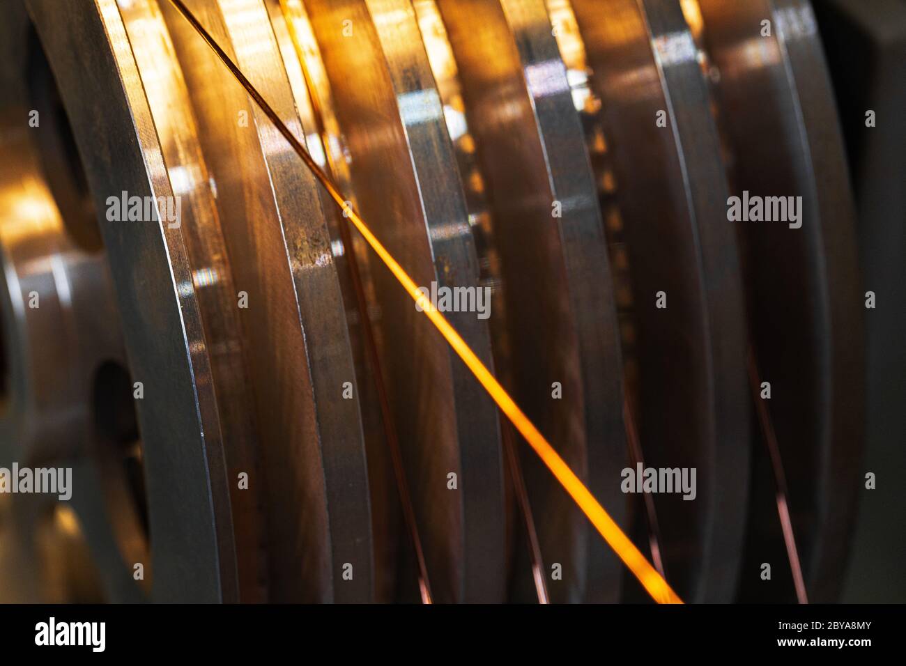 Production of cable wire at cable factory close up Stock Photo - Alamy