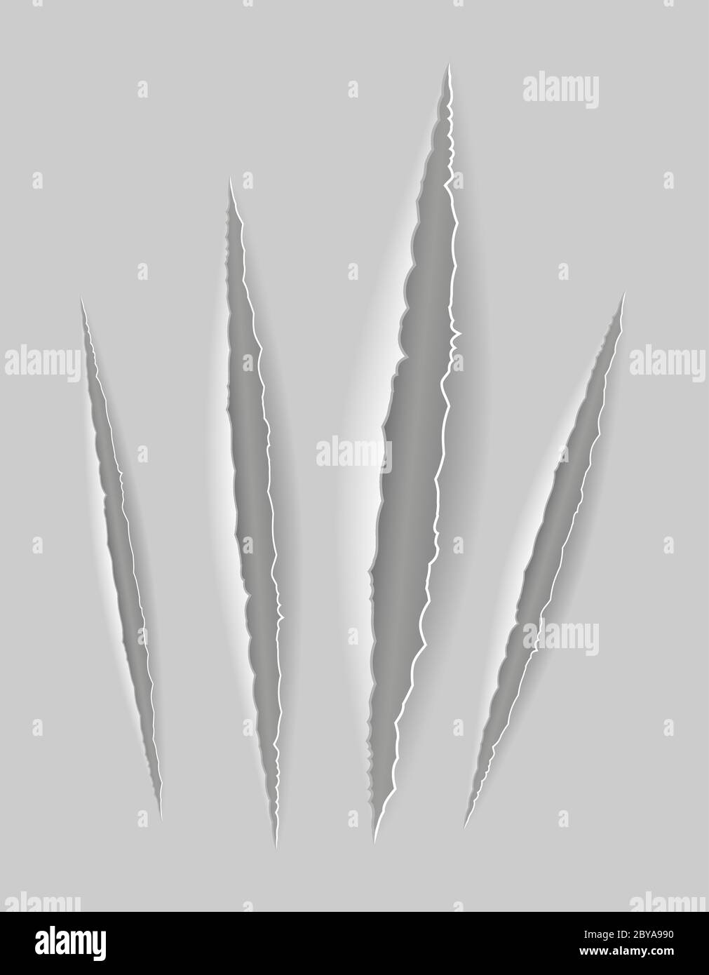 scratch claw cuts paper with transparent shadows for design vector ...