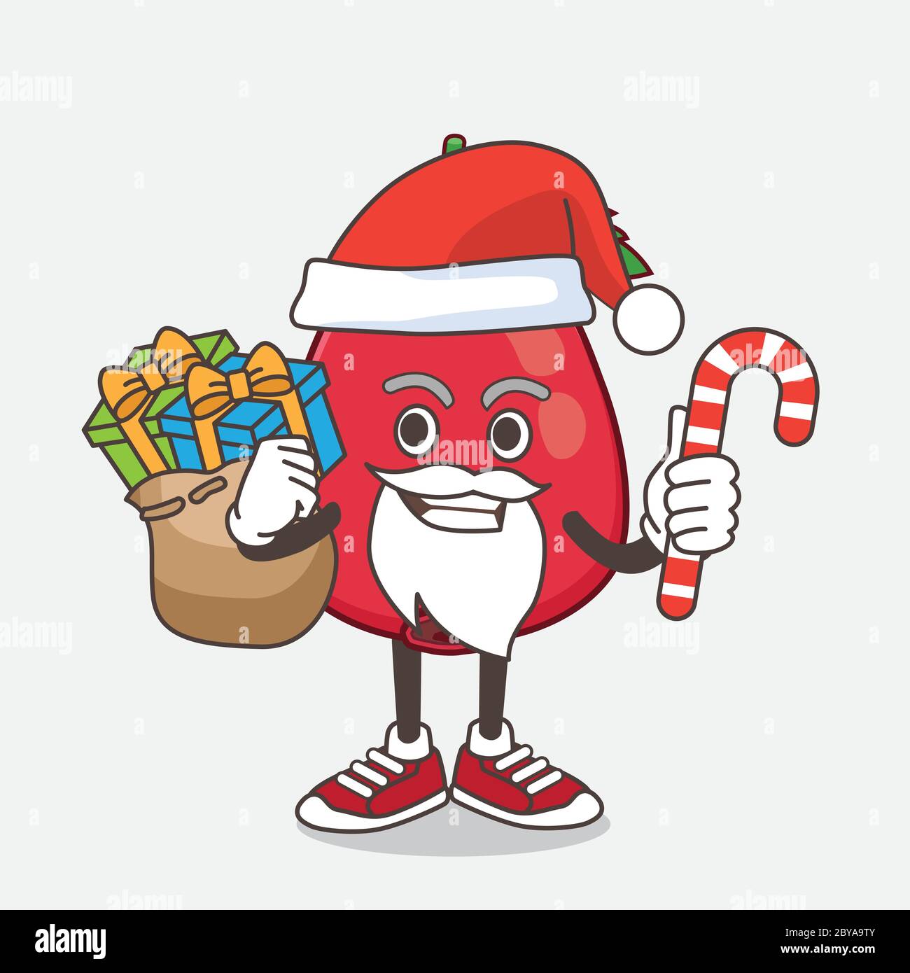 An illustration of Rose Hip Fruit cartoon mascot character with board ...