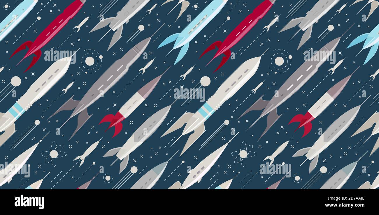 Space, galaxy seamless background. Retro pattern vector illustration ...