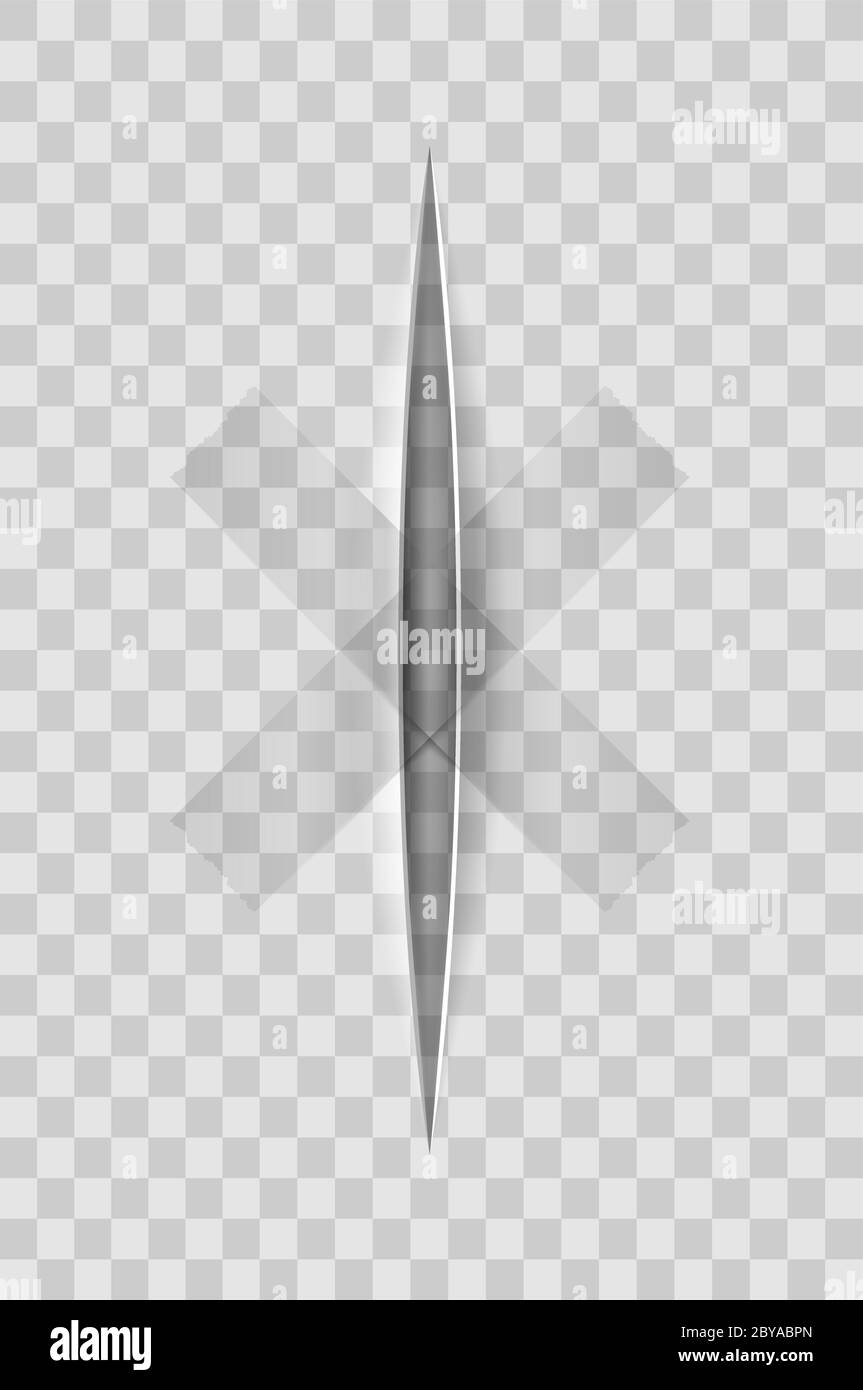 realistic paper cuts with a knife with a transparent background for ...