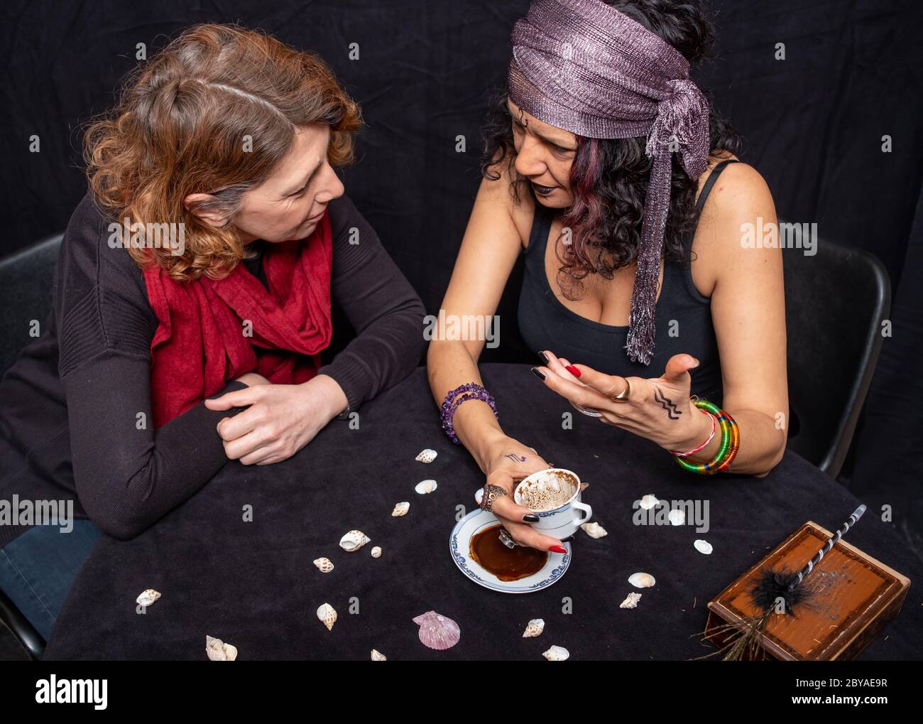 Turkish Coffee and Fortune Telling lady. visit a fortune teller Stock ...