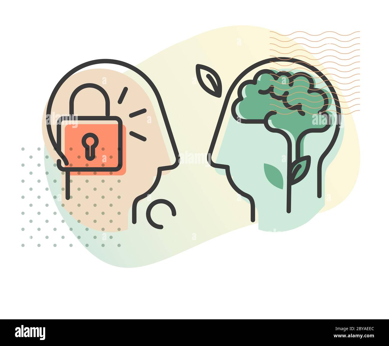 Human Psychology Fixed Vs Growth Mindset - Abstract Illustration as EPS ...