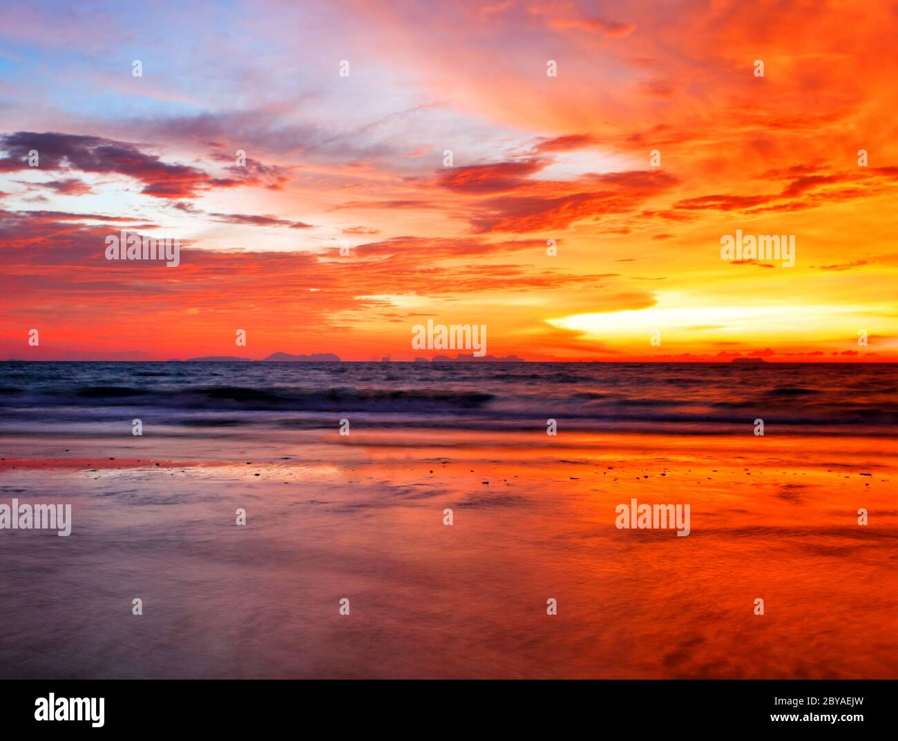 Tropical colorful sunset Stock Photo - Alamy