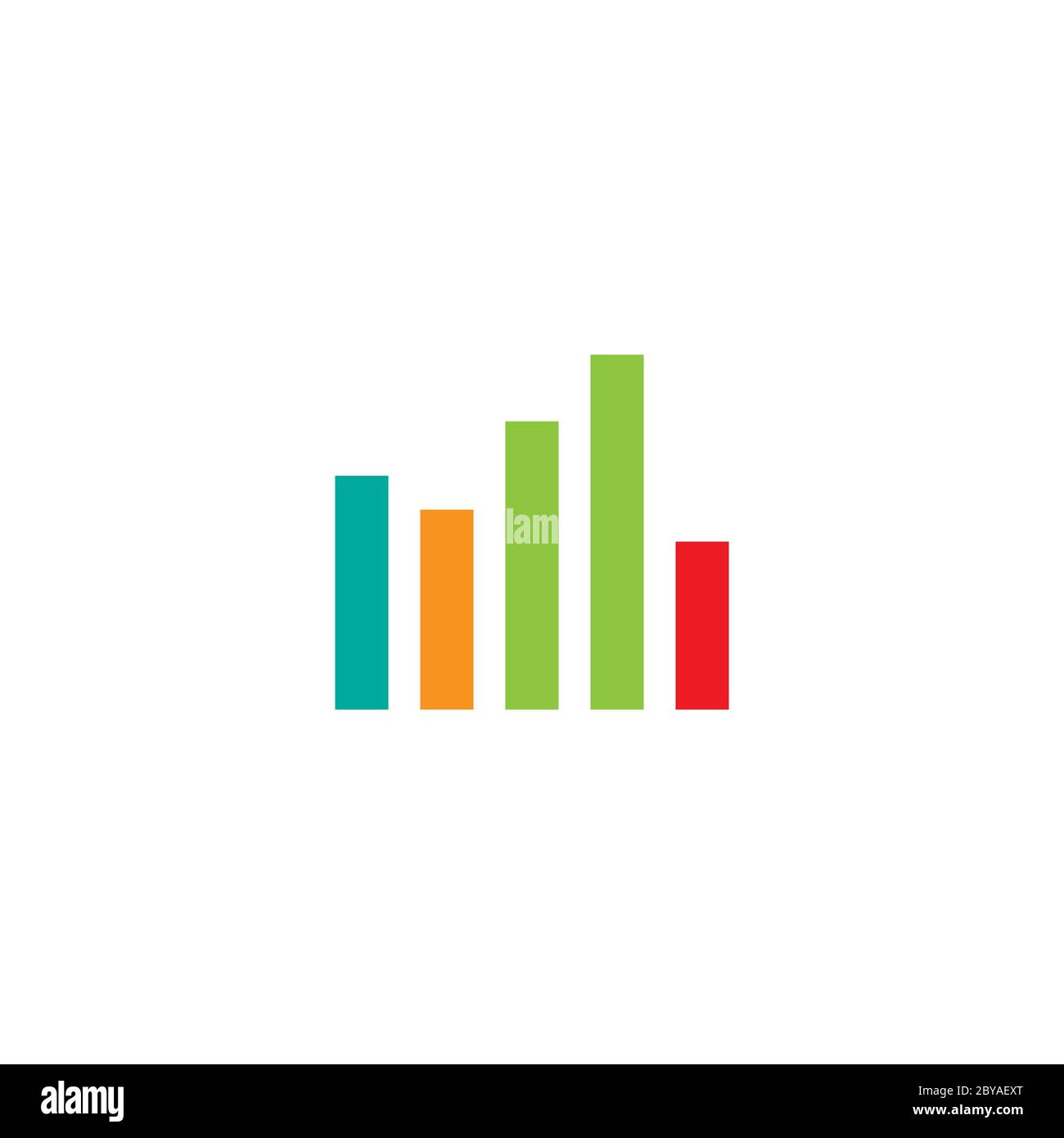 colorful graph. sales fall diagram. Isolated on white. Flat icon ...