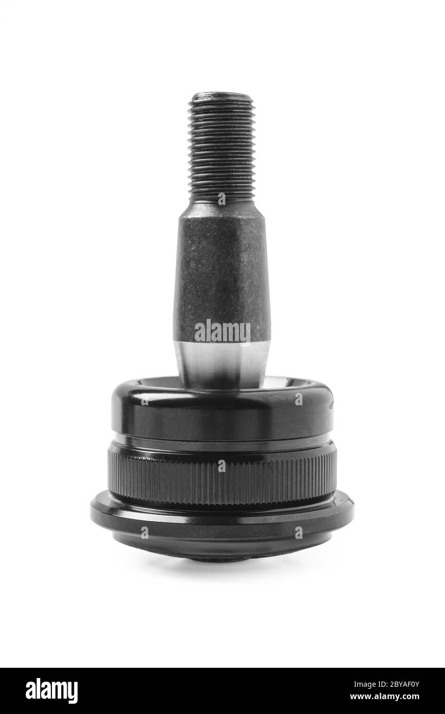 Spherical support of the front suspension of a car isolated on white ...