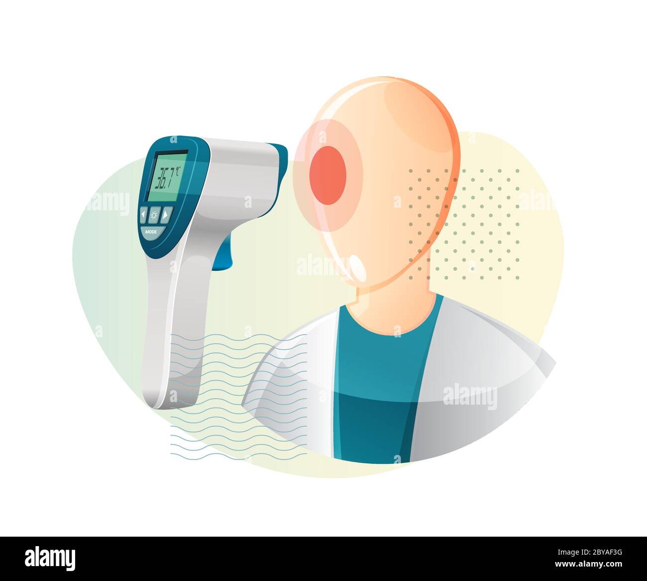 Thermal Screening with Non Contact Thermometer - Illustration as EPS 10 ...