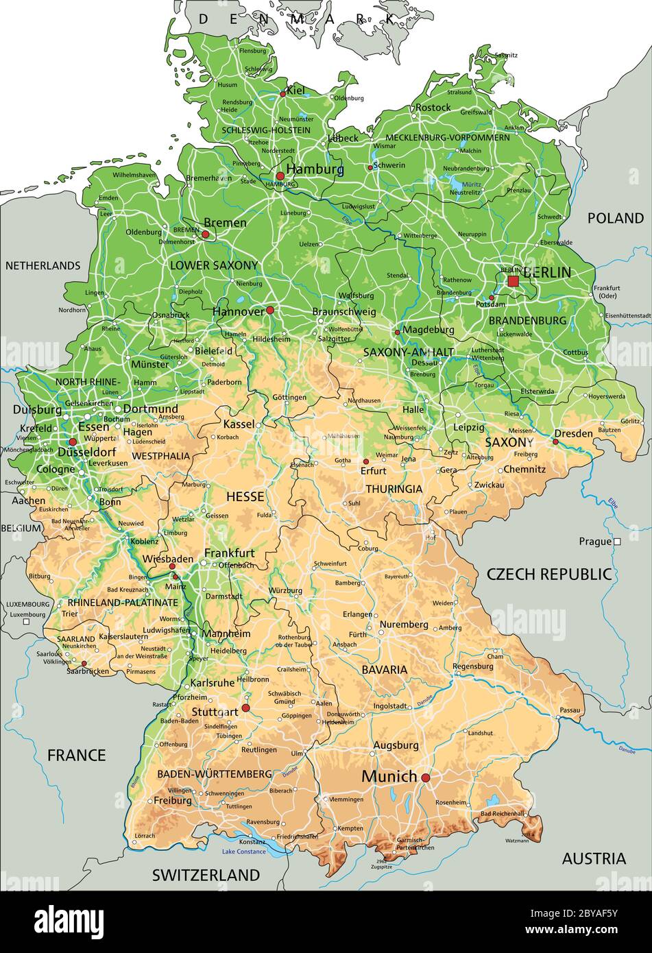 Germany Physical Features Map