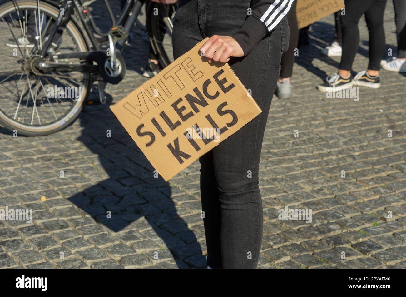 Malmö, Sweden. 9th June 2020. Black Lives Matter peaceful protest takes ...
