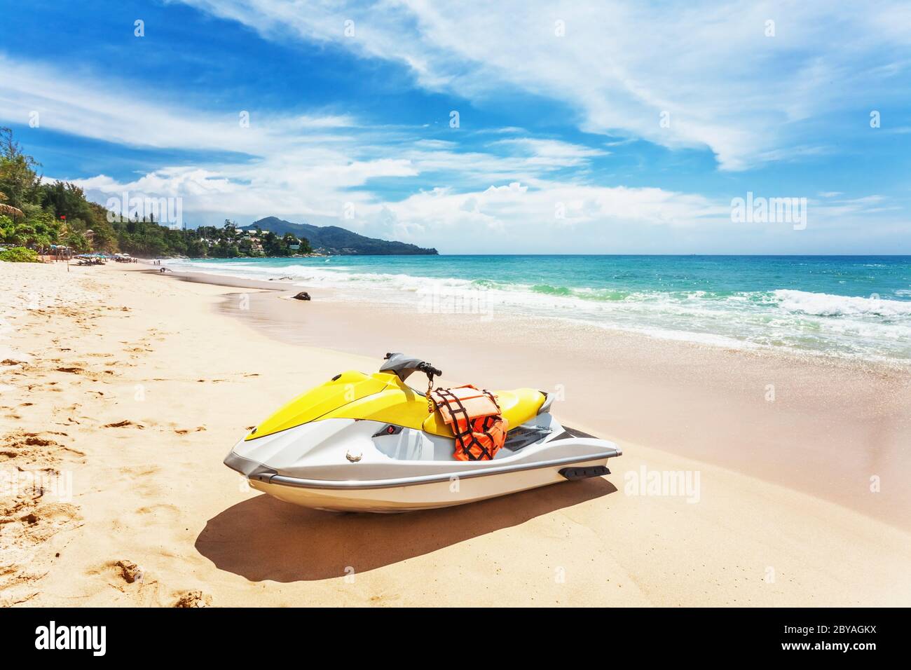 Water scooter on the beach Stock Photo - Alamy