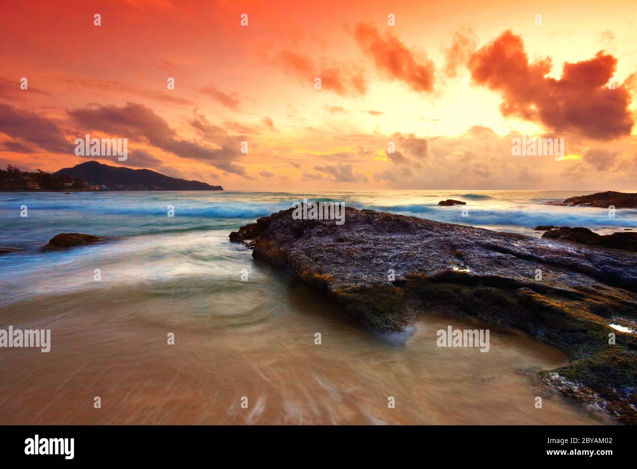 Tropical colorful sunset Stock Photo - Alamy