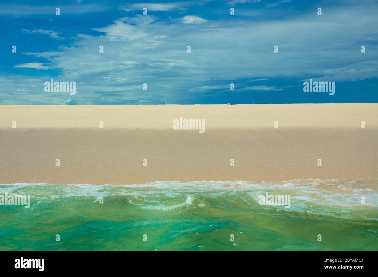 beach, sea and deep blue sky Stock Photo - Alamy