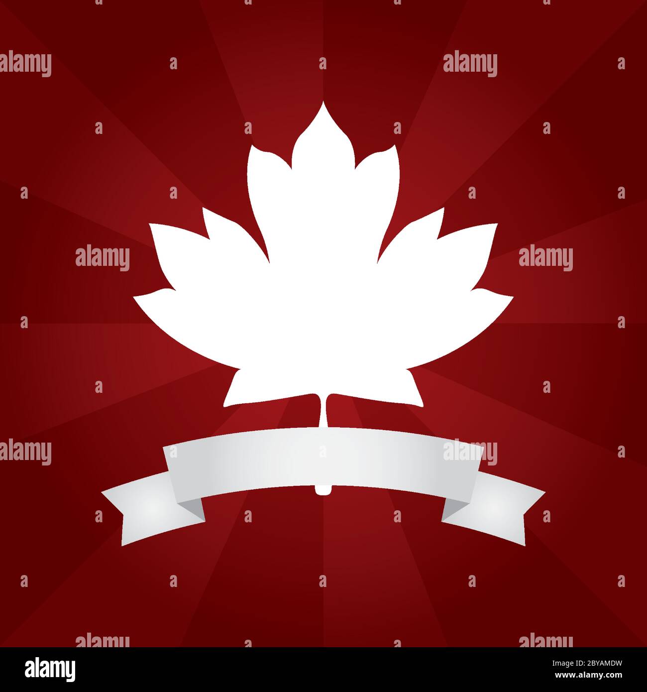 canada day celebration card with maple leaf and ribbon frame vector ...