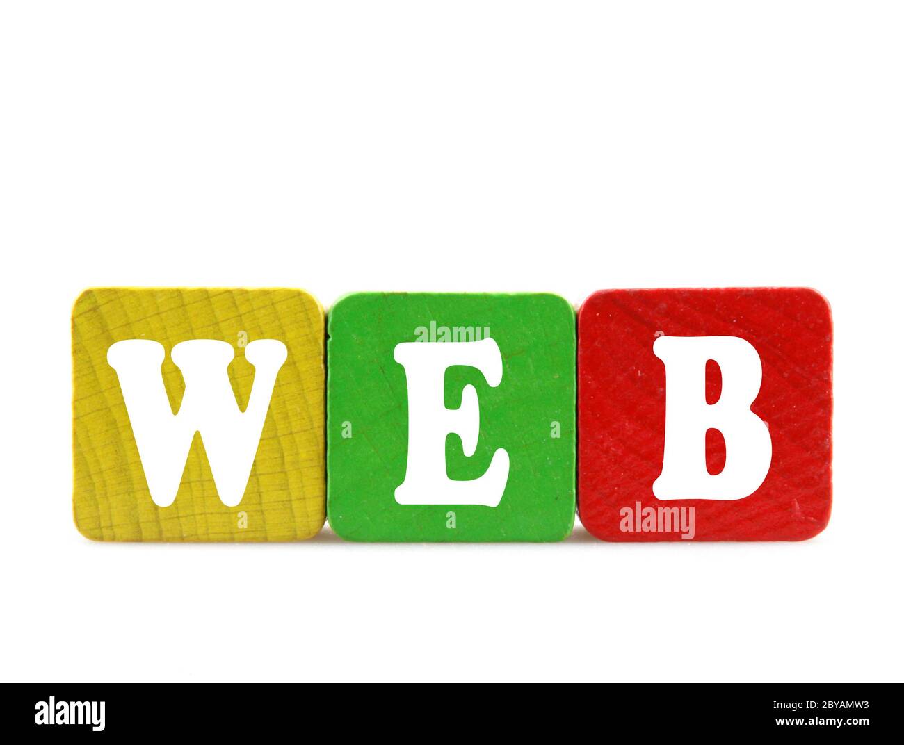 web - isolated text in wooden building blocks Stock Photo - Alamy