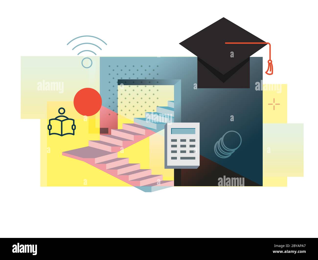 Steps to Education Qualification - Abstract Illustration as EPS 10 File ...