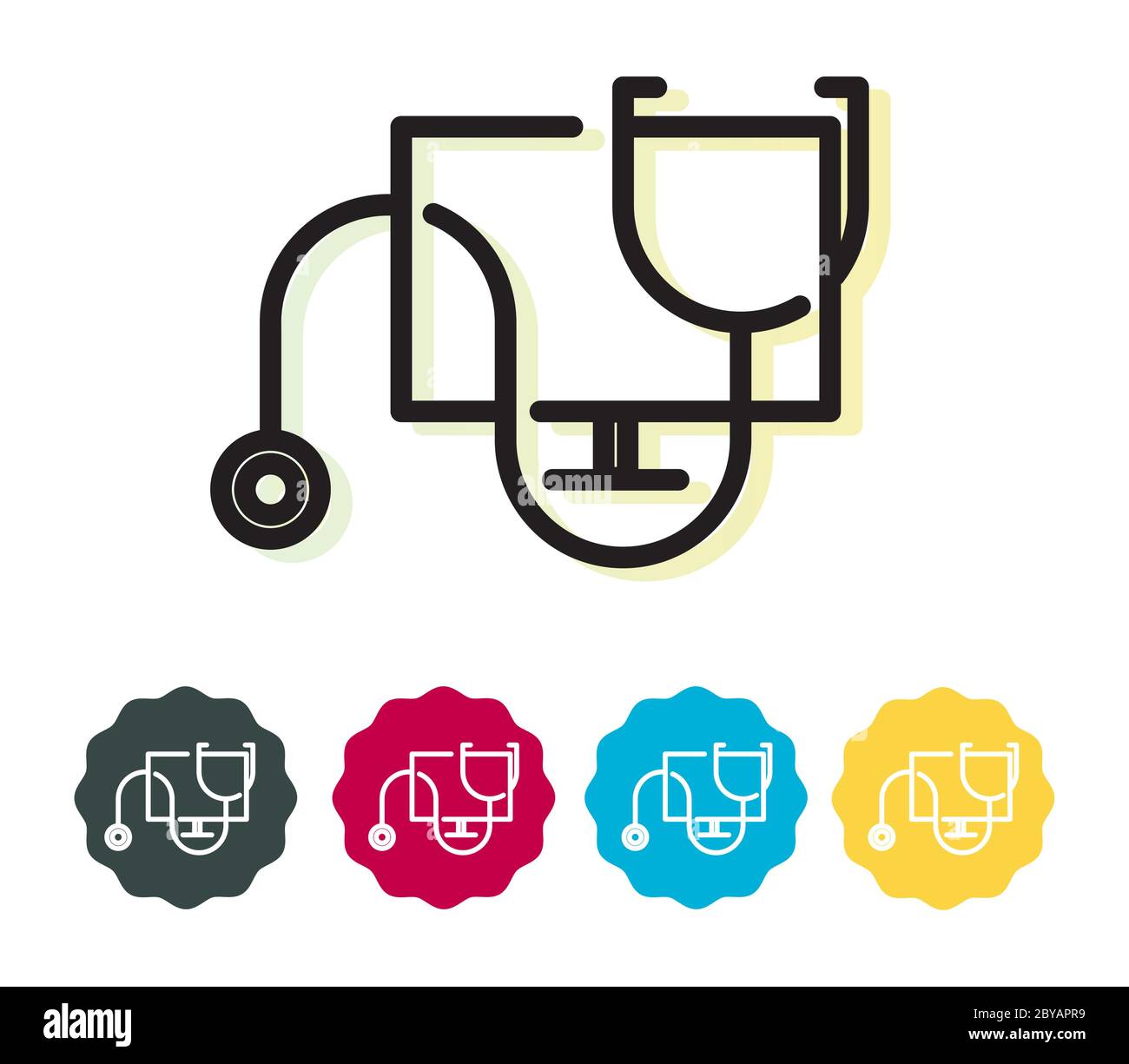 Telemedicine with computer - Icon as EPS 10 File Stock Vector Image ...