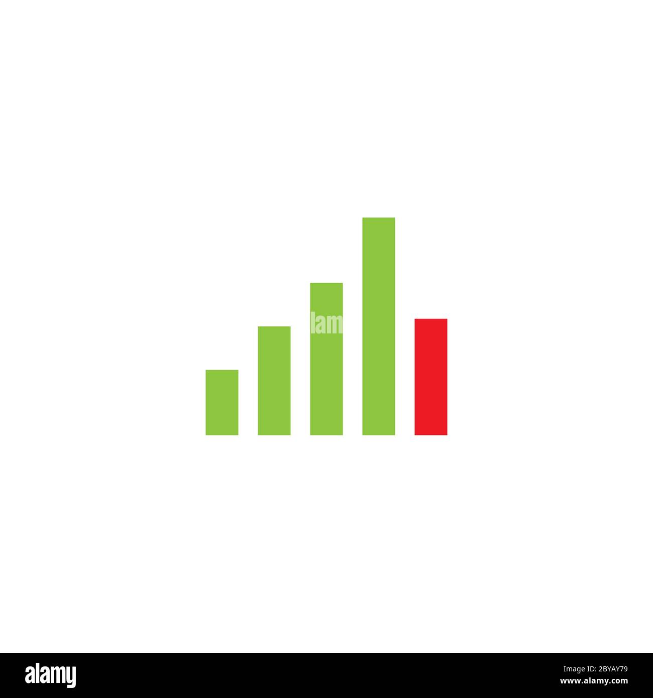 colorful graph. sales fall diagram. Isolated on white. Flat icon. Vector illustration isolated ...