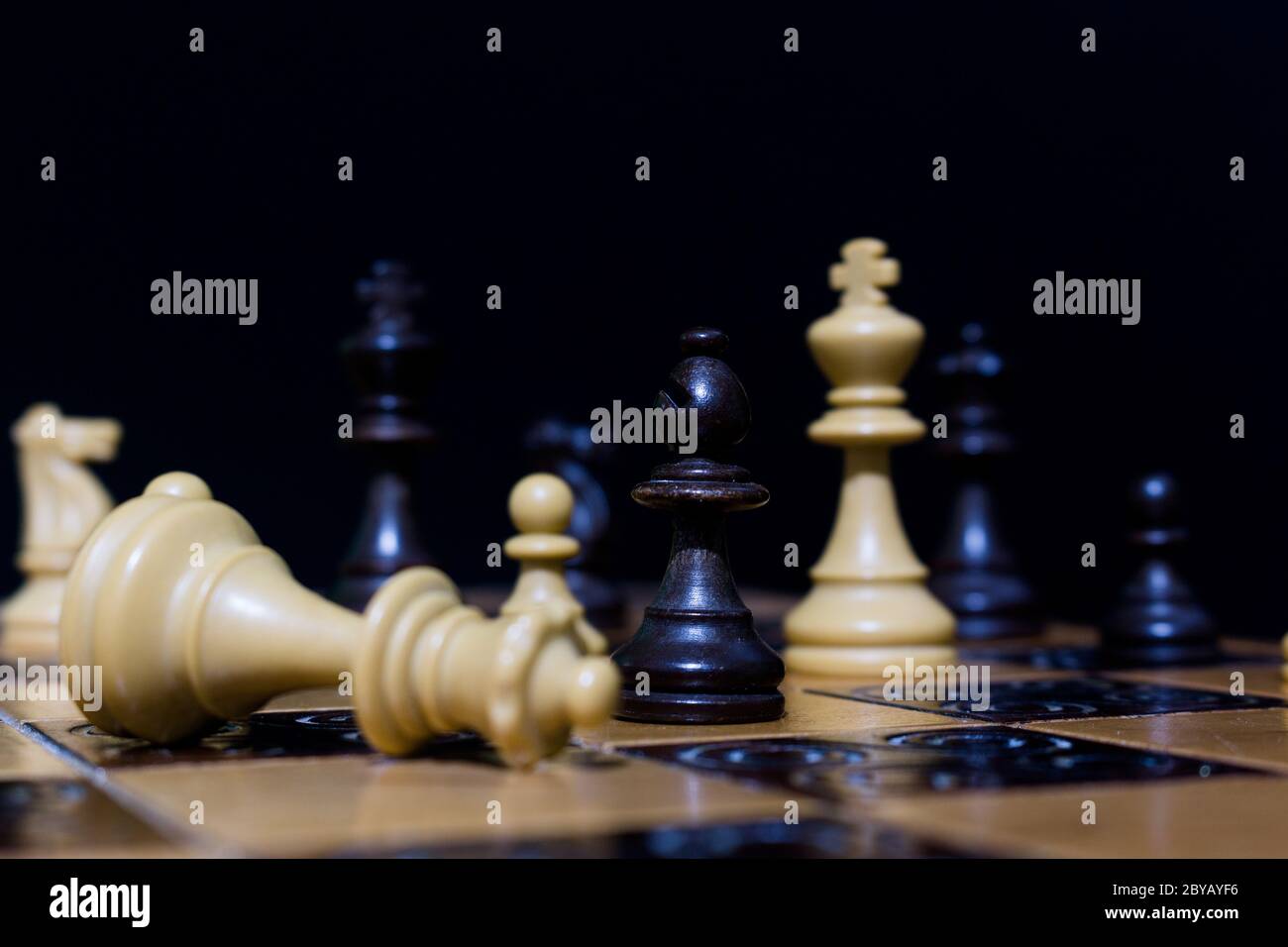 Chess photographed on a chessboard Stock Photo - Alamy
