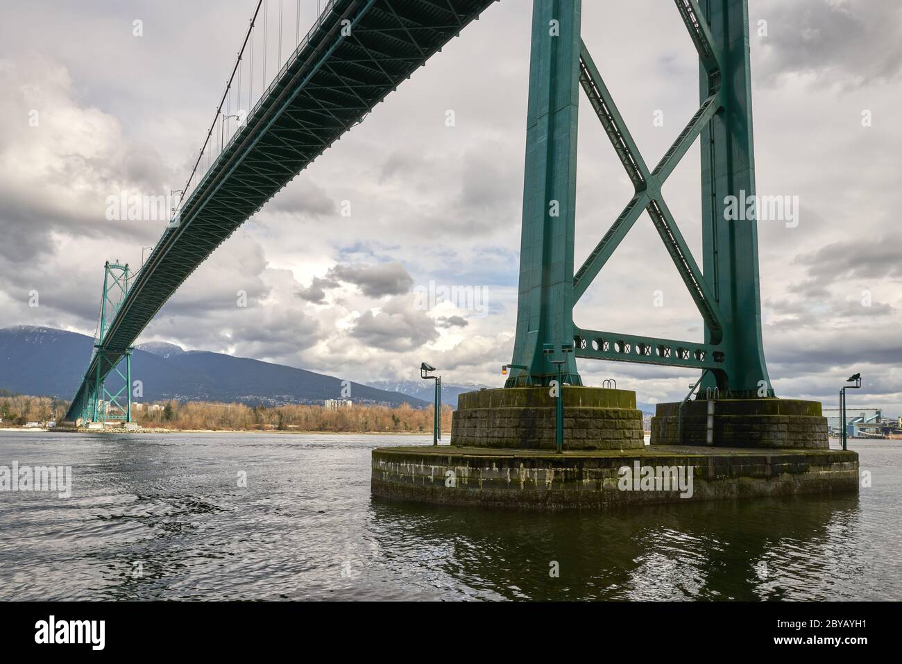 Under Lions Gate Bridge Burrard Inlet. The Lions Gate Bridge over the ...