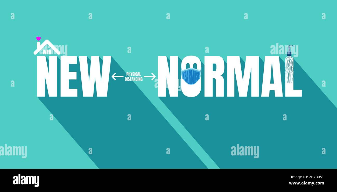 New Normal Lifestyle after covid-19 pandemic vector illustration. New ...
