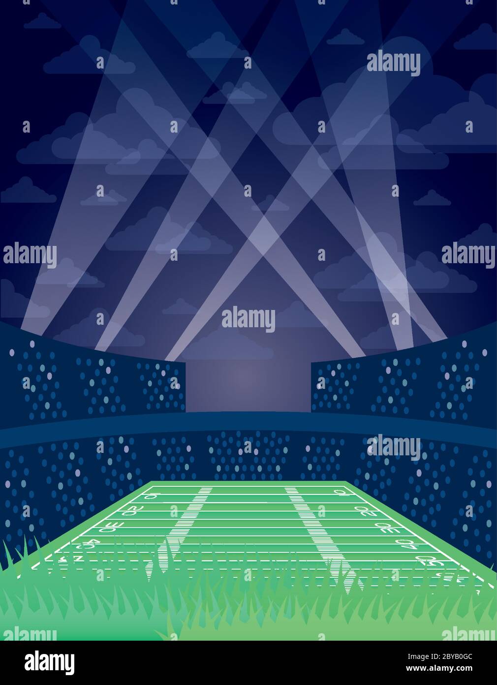 american football field scene icon vector illustration design Stock ...