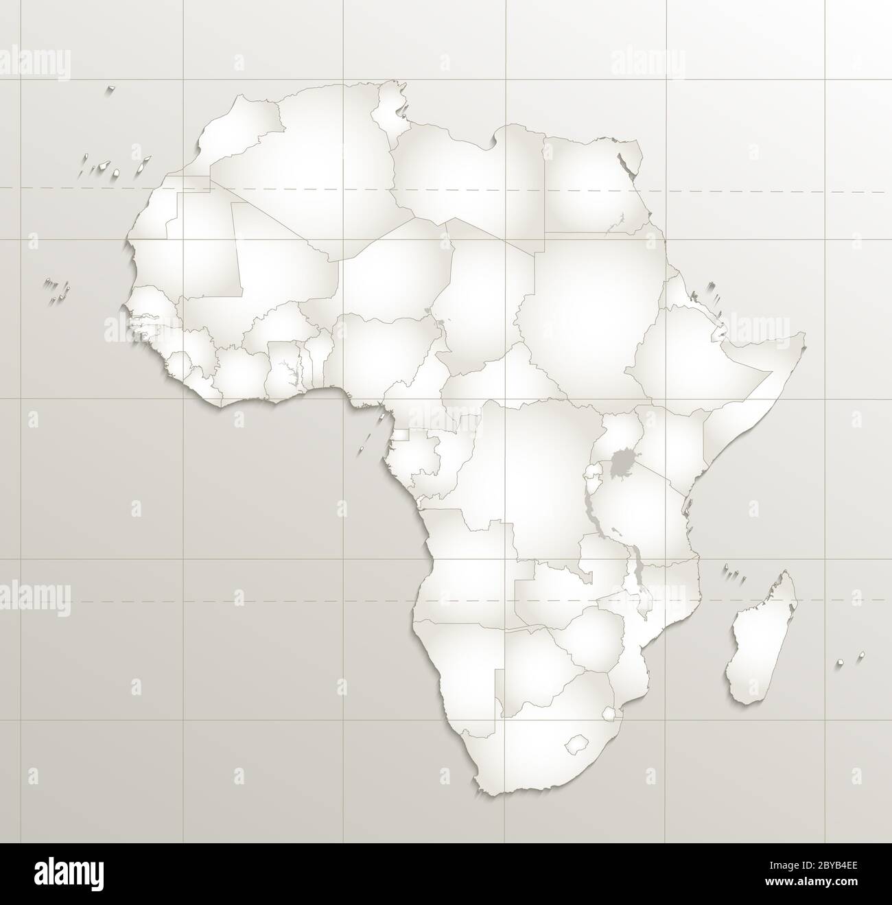 Africa map colorful, new political detailed map, separate individual ...