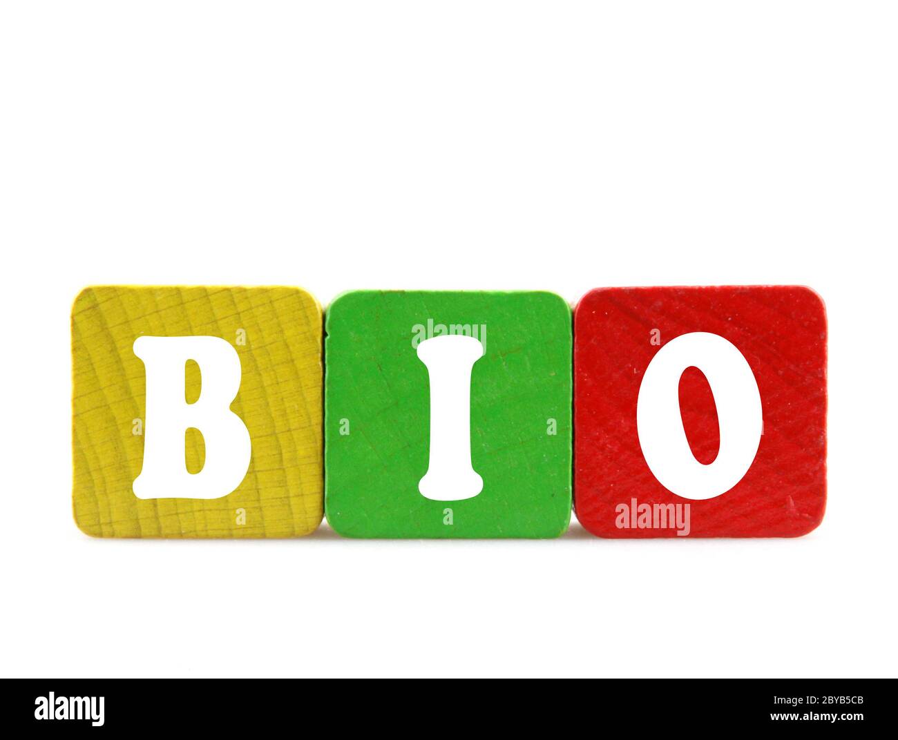 bio - isolated text in wooden building blocks Stock Photo - Alamy