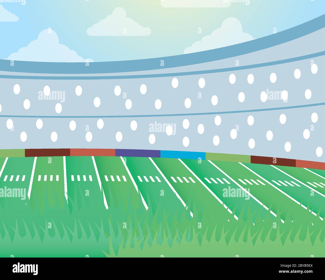 american football field scene icon vector illustration design Stock ...