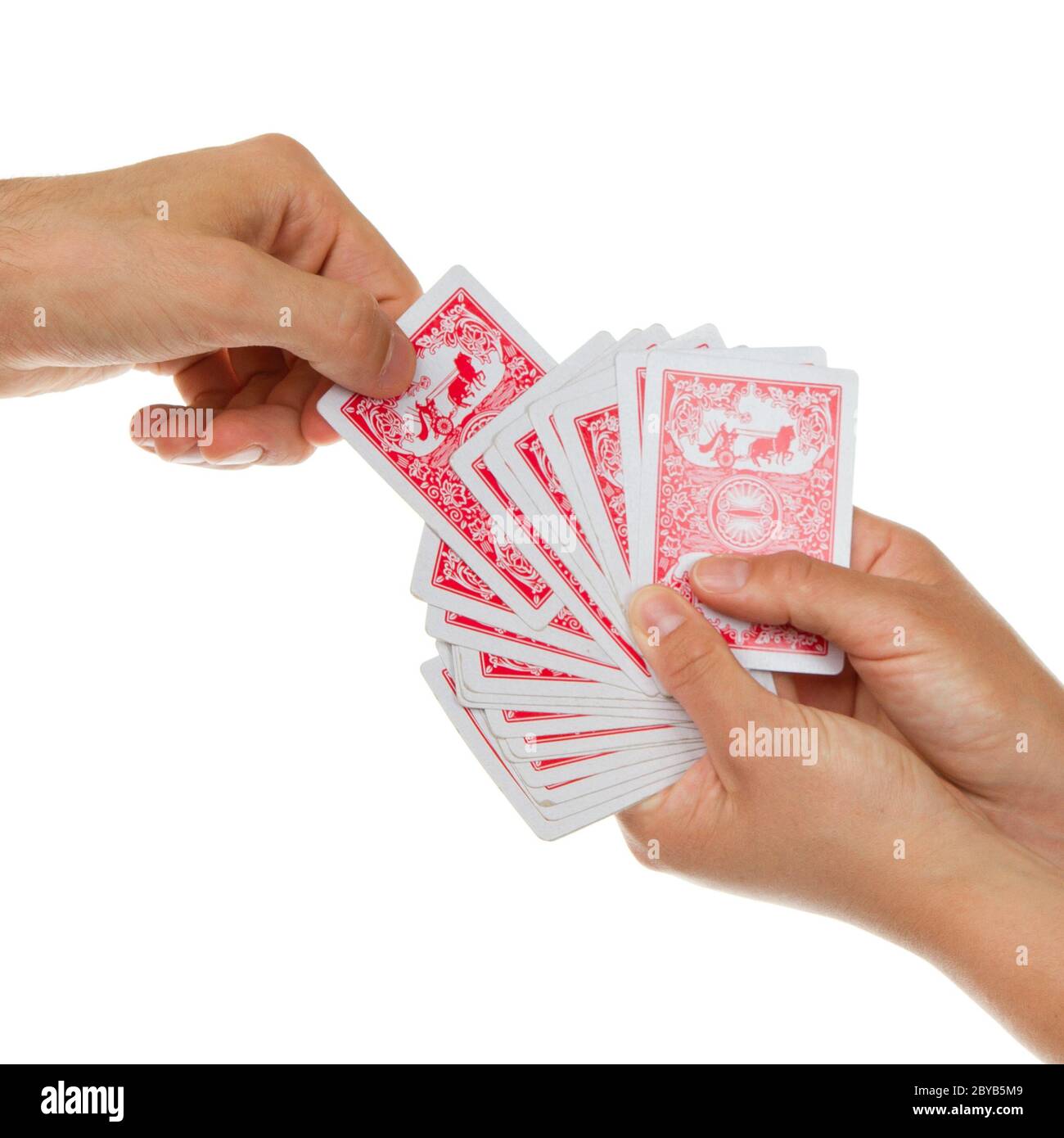 Man picking a playing card Stock Photo - Alamy