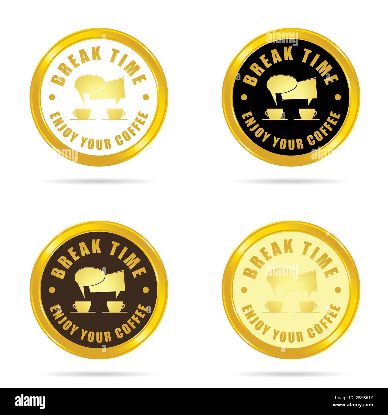 coffee break time set art illustration Stock Vector Image & Art - Alamy