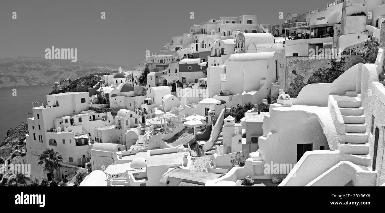 Greek island village scene Stock Photo - Alamy