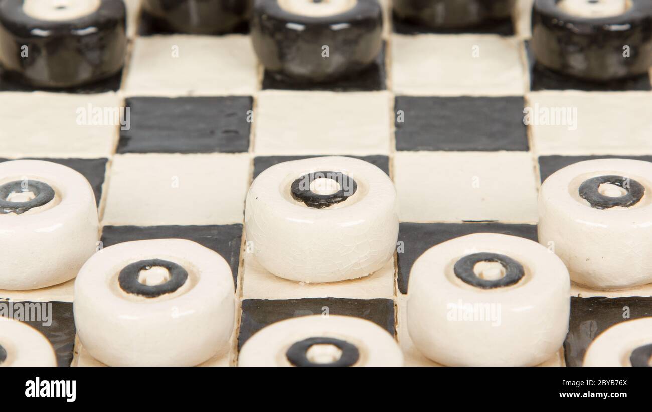 Very old game of checkers, pottery Stock Photo - Alamy