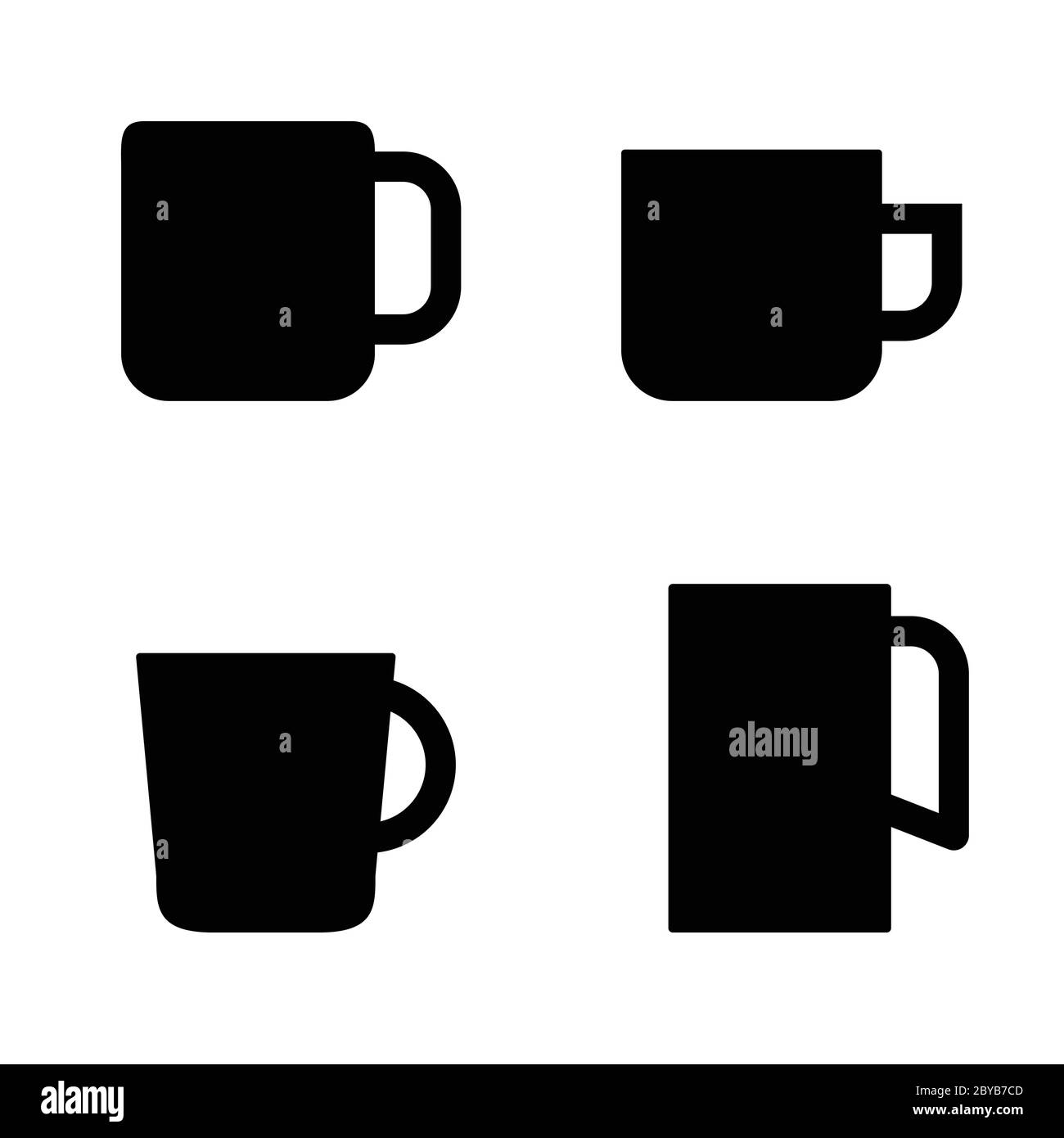 coffee cup icon set in black color art illustration Stock Vector Image ...