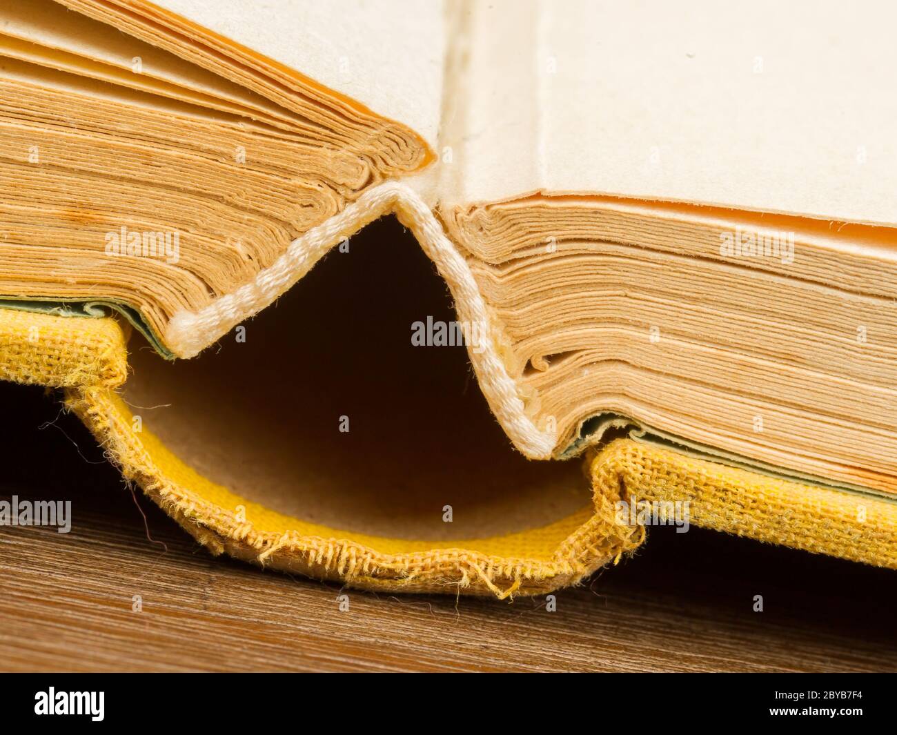 Old book fanned open Stock Photo - Alamy