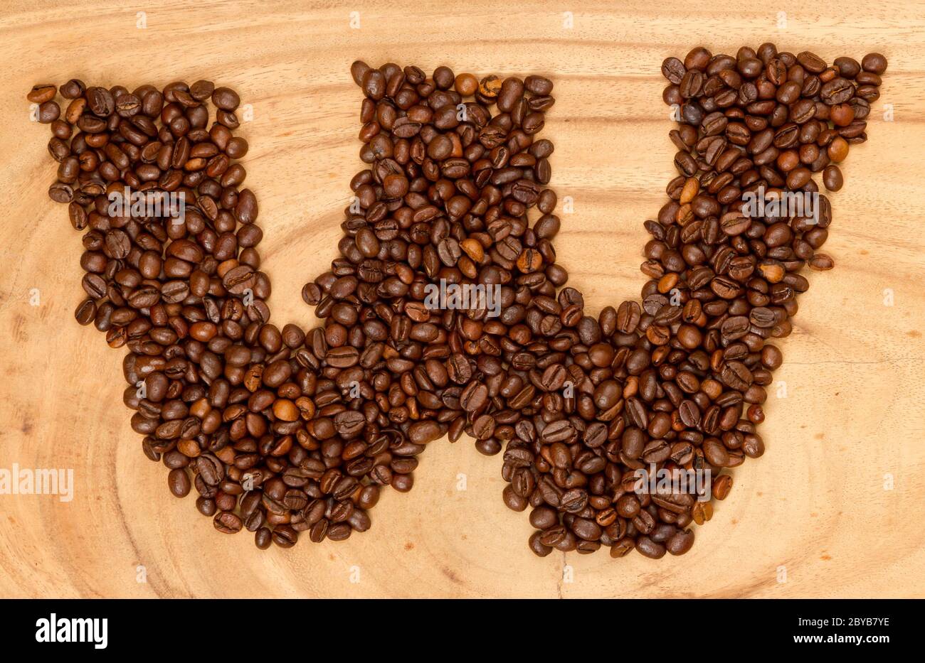 Letter W, alphabet from coffee beans Stock Photo - Alamy