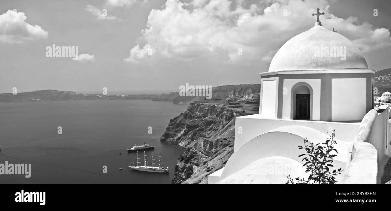 Greek island village scene Stock Photo - Alamy