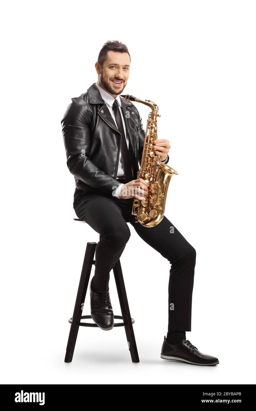 Holding saxophone Cut Out Stock Images & Pictures - Alamy